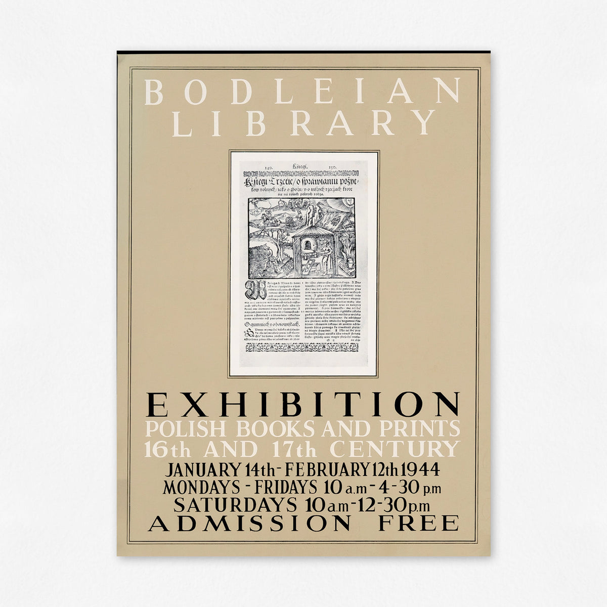 Bodleian Library Exhibition: Polish Books and Prints (1944) Reproducti ...