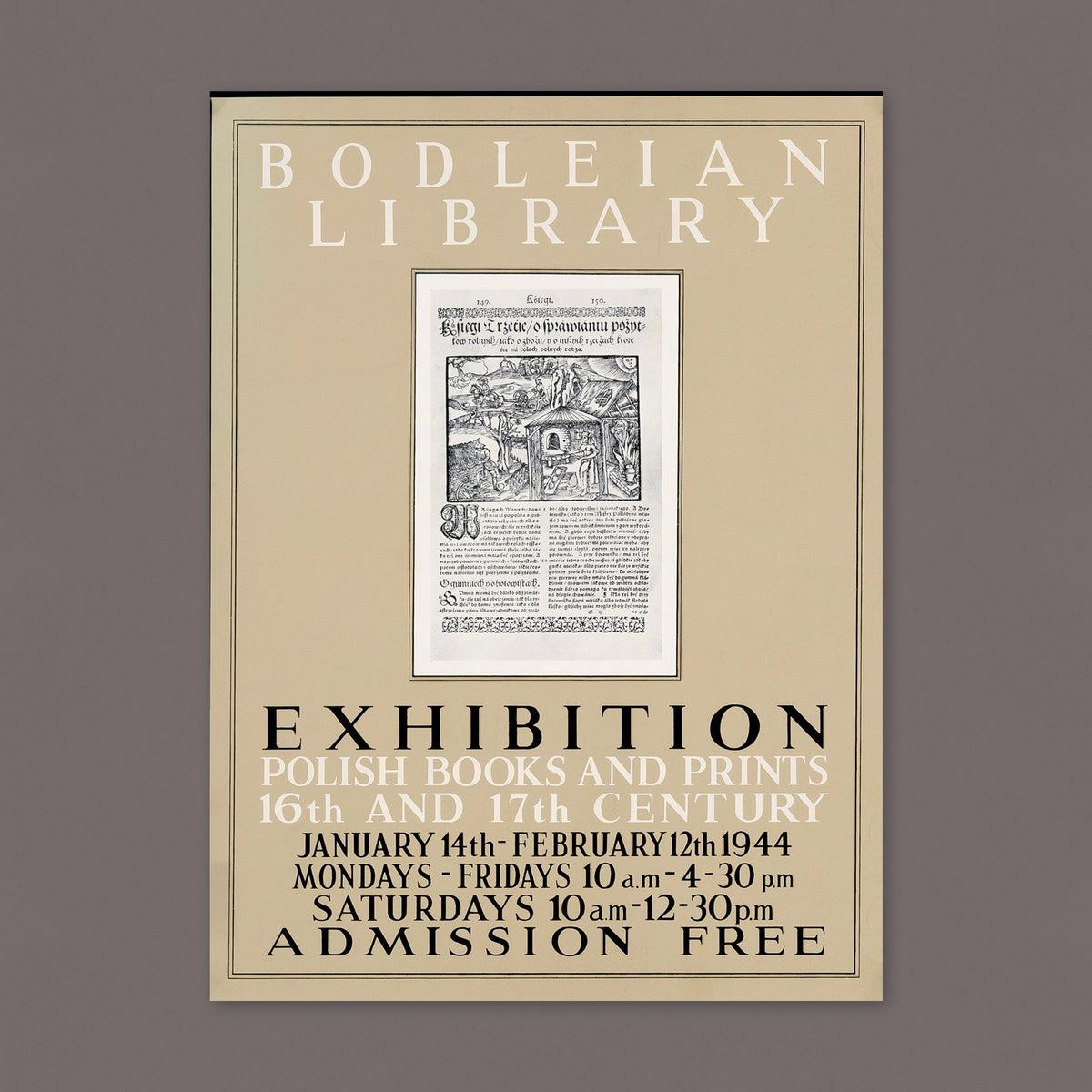 Bodleian Library Exhibition: Polish Books and Prints (1944) Reproducti ...