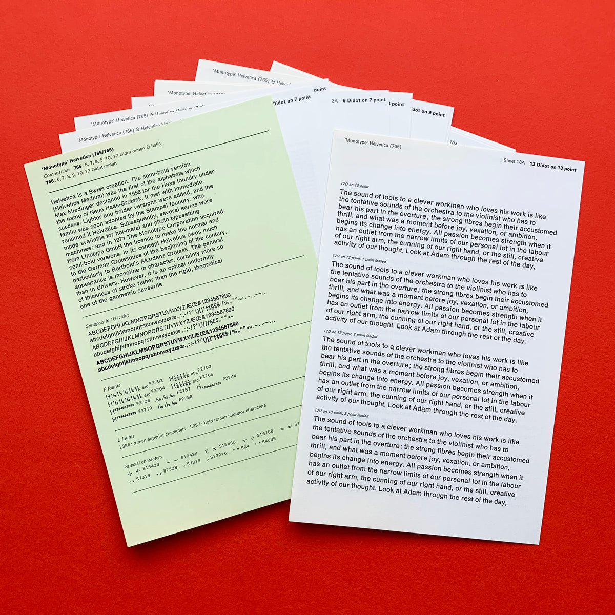 Composition Reference Sheets; 'Monotype' Helvetica, Univers, Century S ...