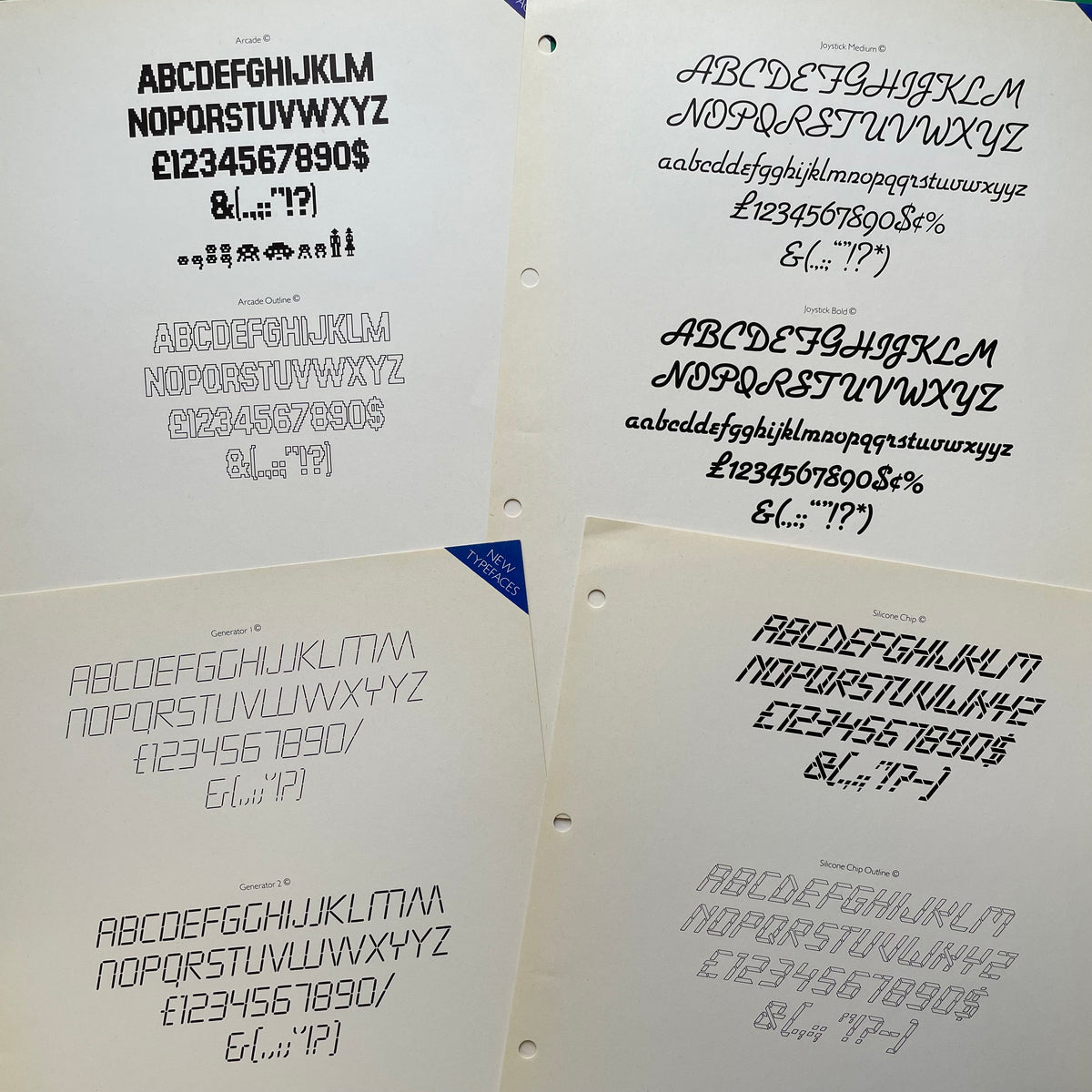 Alphabet New Typefaces: Arcade font [Specimen Sheets] – The Print Arkive