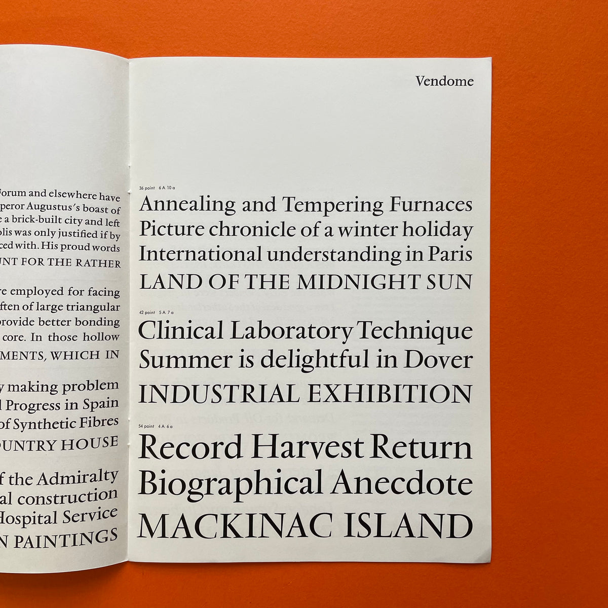 Vendome, Bauer Type Foundry [Specimen Book] – The Print Arkive