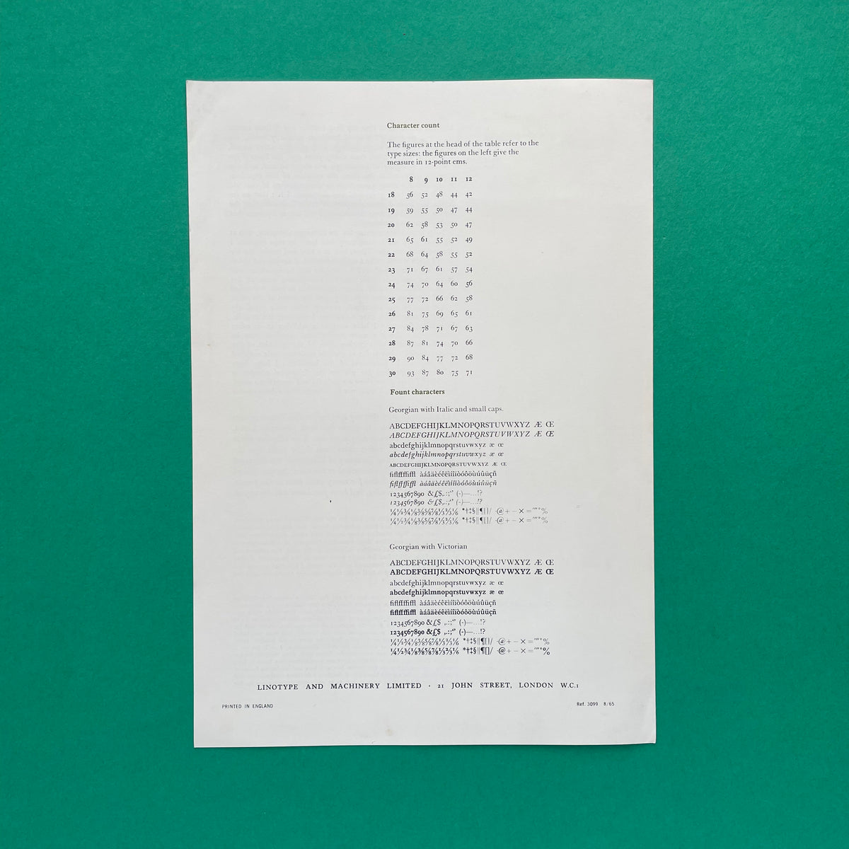 abc, ’Linotype’ Georgian (1965) – The Print Arkive