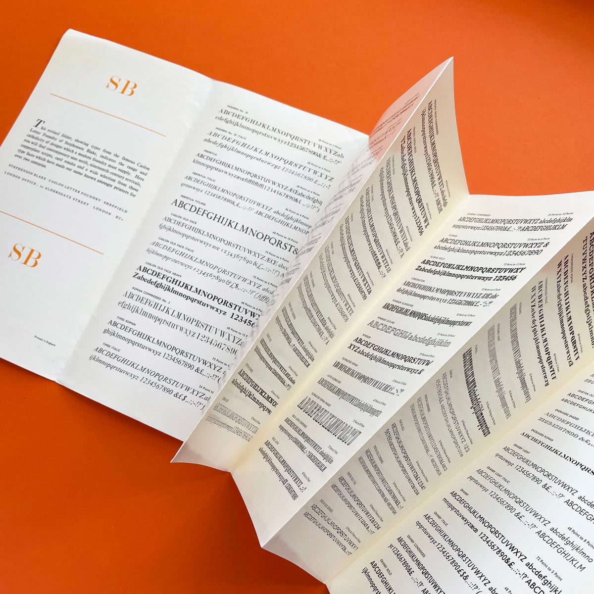 Synopsis of type faces from Stephenson Blake (1955) – The Print Arkive