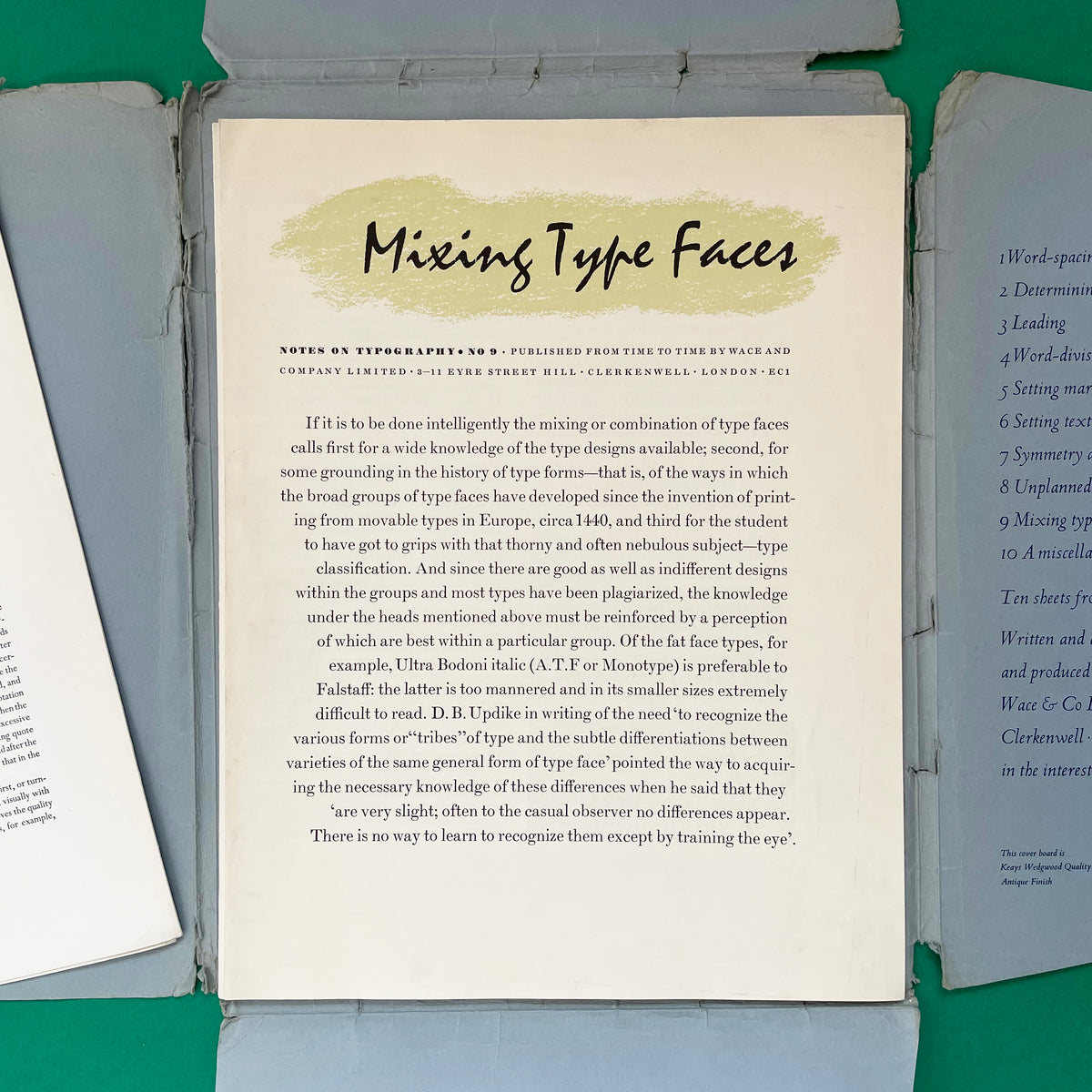 Notes of Typography: Ten sheets from WACE – The Print Arkive