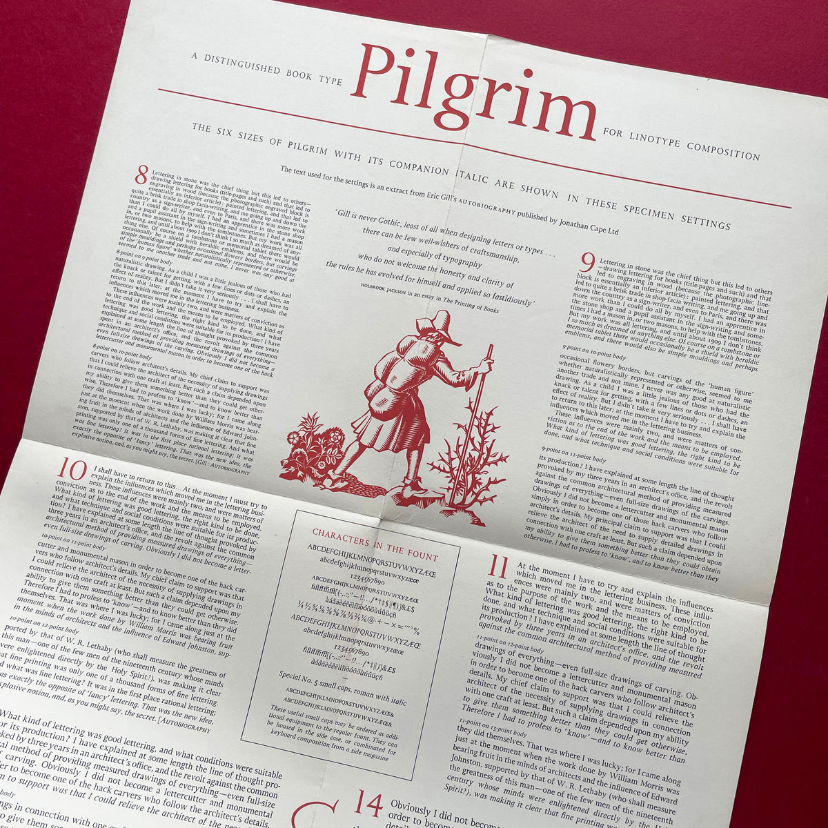 Linotype - Pilgrim [Specimen Broadside] – The Print Arkive