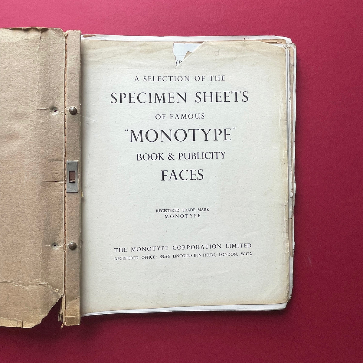 A Selection of the Specimen Sheets of Famous Monotype Book & Publicity ...