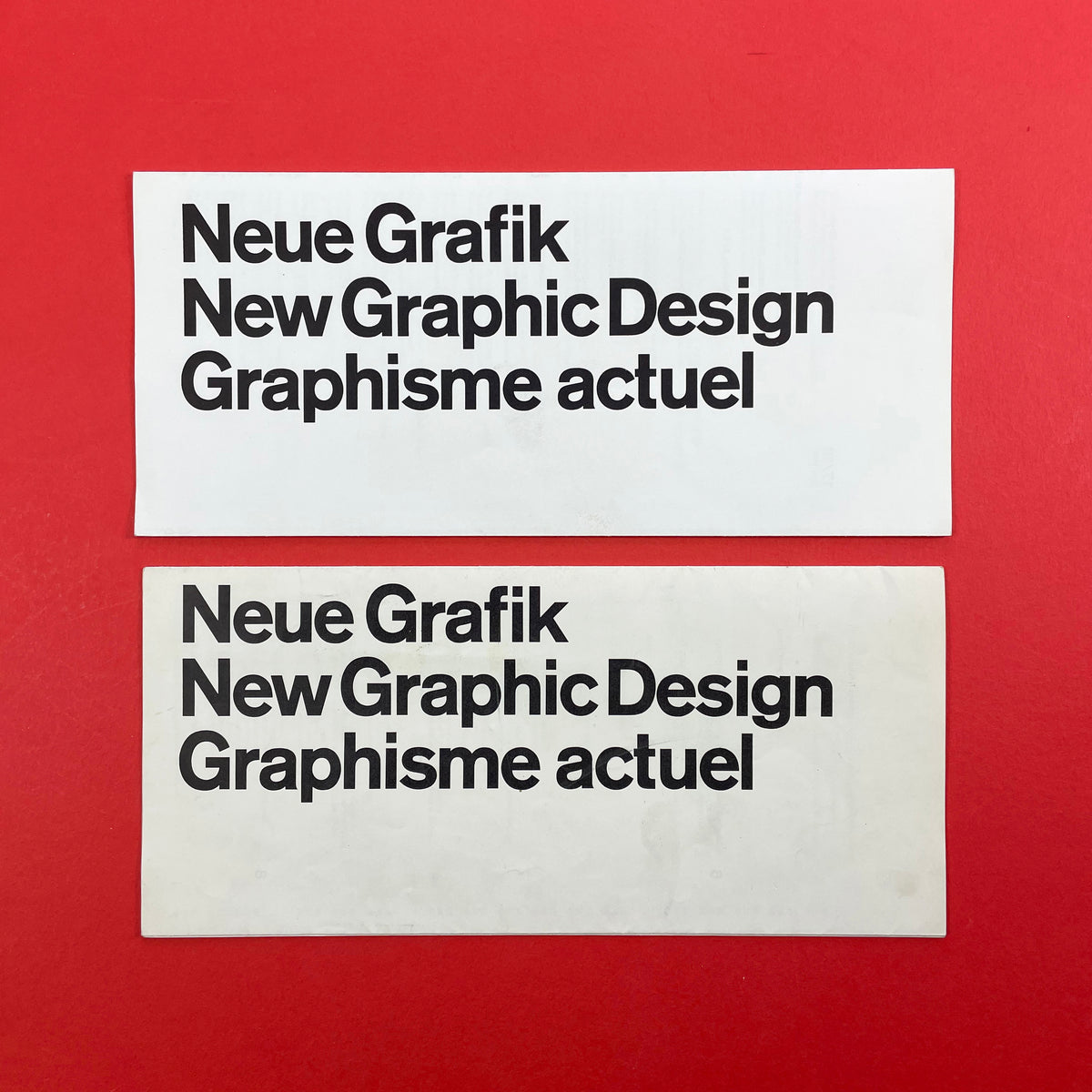 Neue Grafik / New Graphic Design / Graphisme actuel [First Ed. Near Co ...