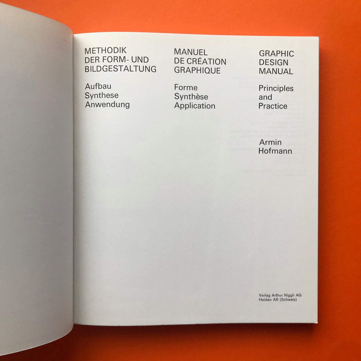 Armin Hofmann Graphic Design Book