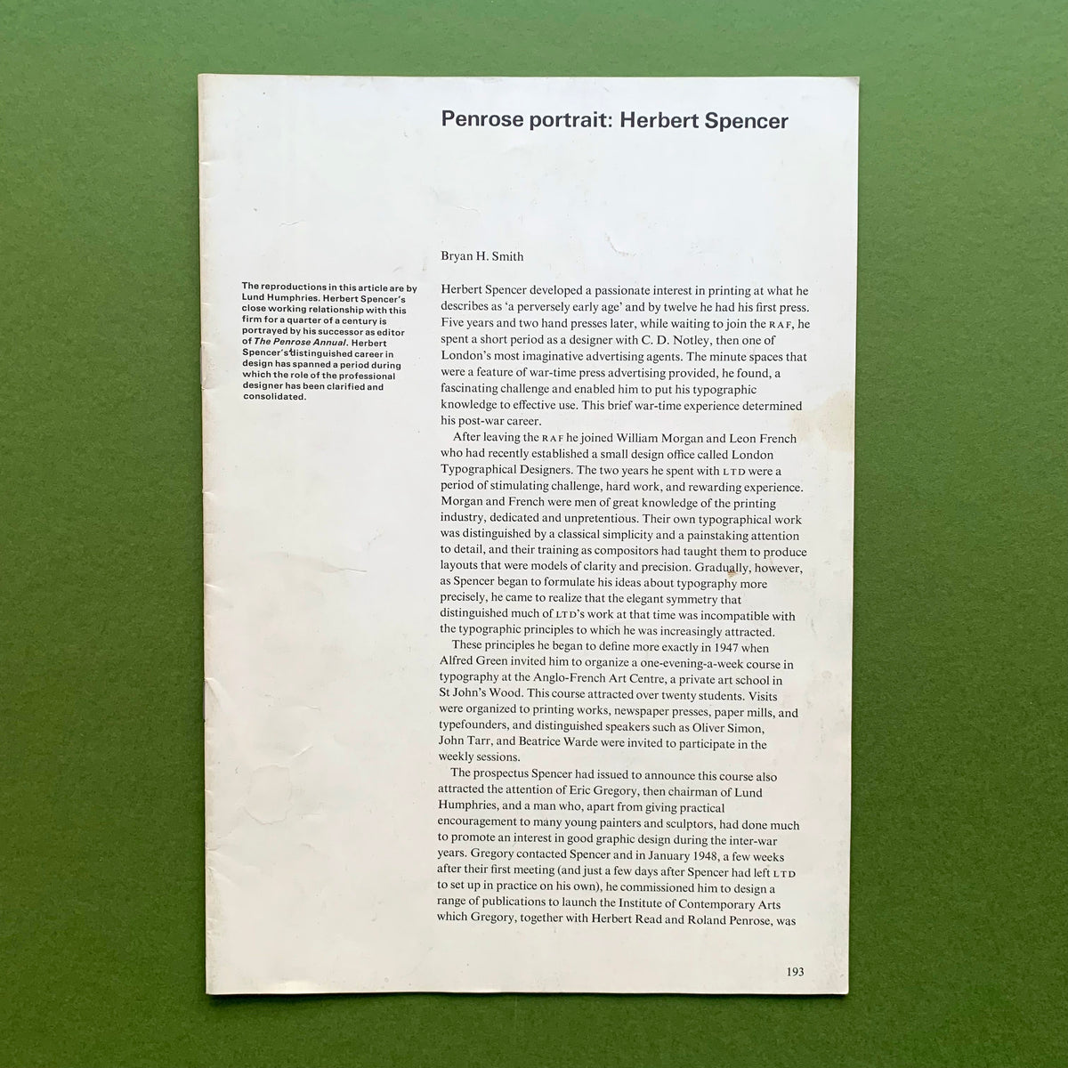 Readability of Print Research Unit (Herbert Spencer) – The Print Arkive